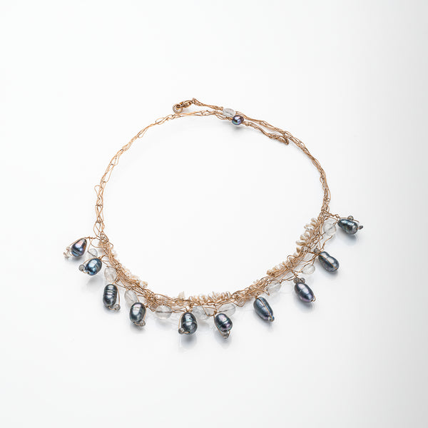 Moonstone and Pearls Collar – Susan Freda Studios
