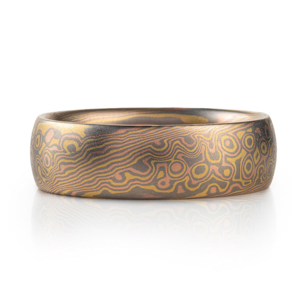 Mokume Gane Ring in Blaze Palette and Twist/Droplet Pattern – Susan ...