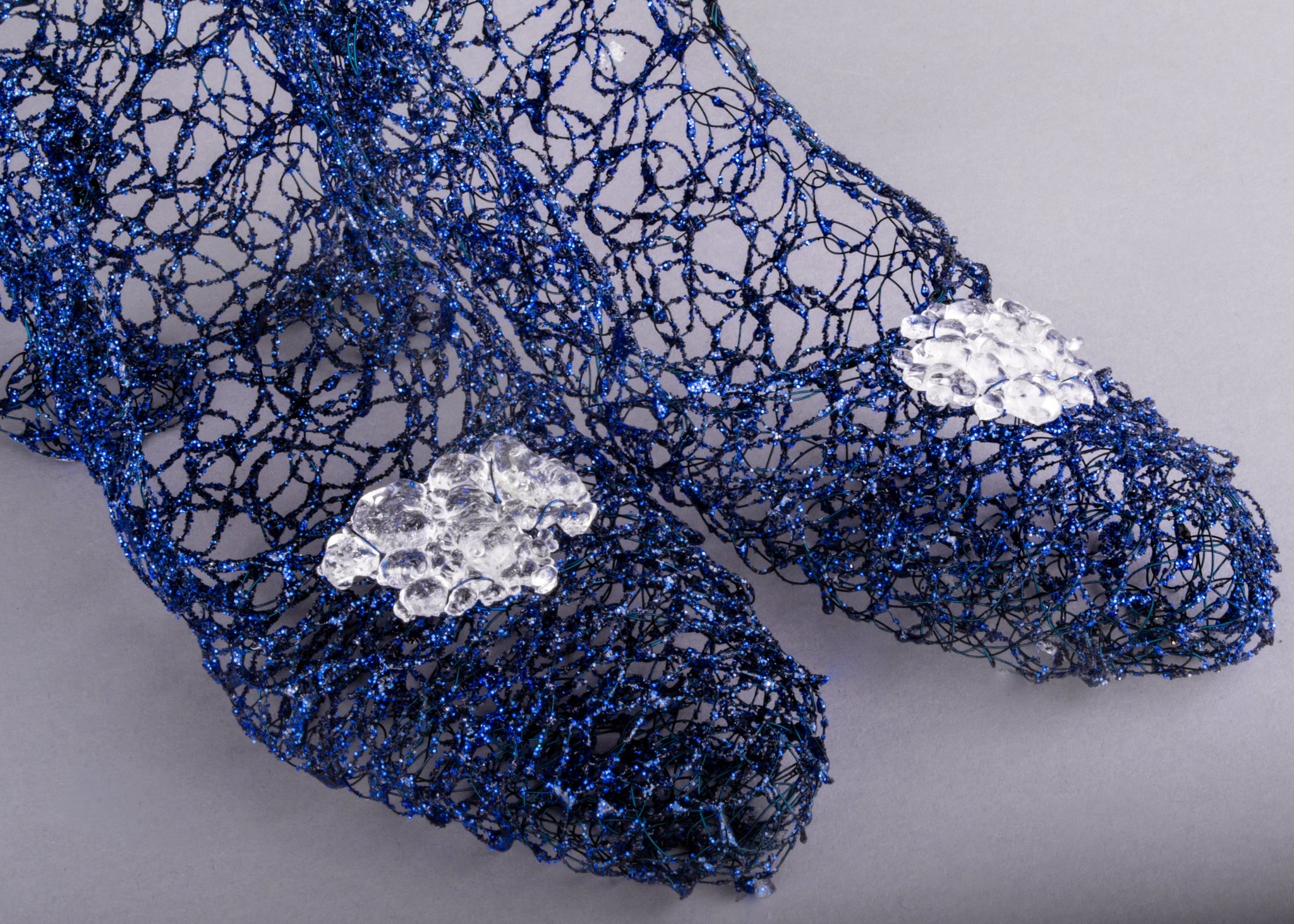 Metallic Blue Wire Slippers Sculpture ~ Caeruleum Cypripedium Parviflo ...