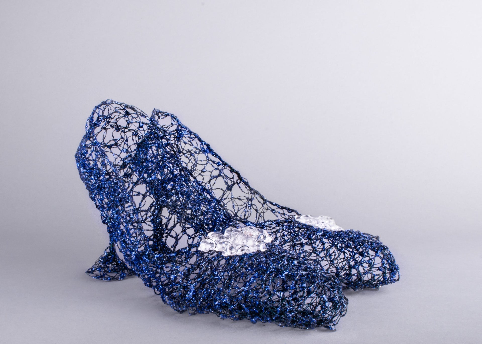 Metallic Blue Wire Slippers Sculpture ~ Caeruleum Cypripedium Parviflo ...