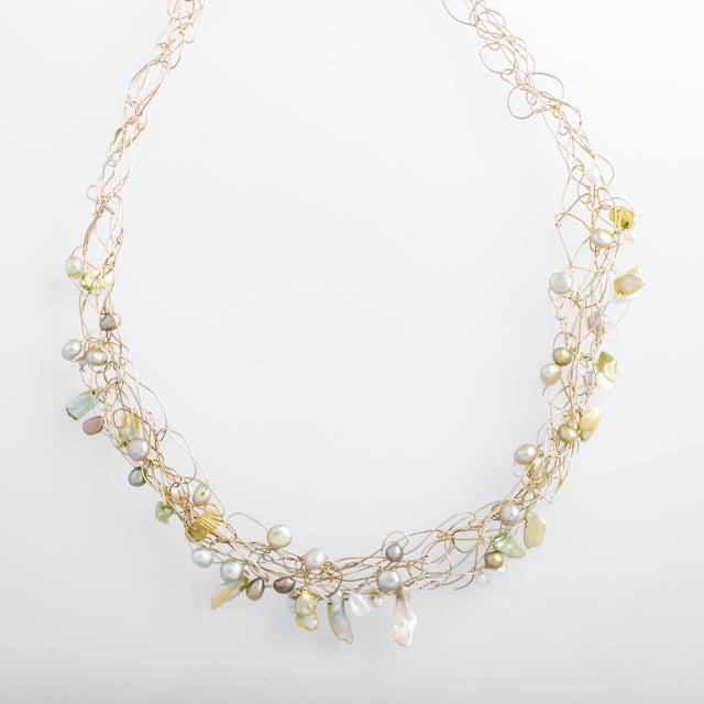 Spun Necklace with Multicolored Freshwater Pearls – Susan Freda Studios